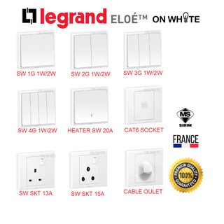 LEGRAND ELOE SWITCH 1G 2G 3G 4G ( 1W/2W ) 13A / 15A HEATER SWITCH 20A ...