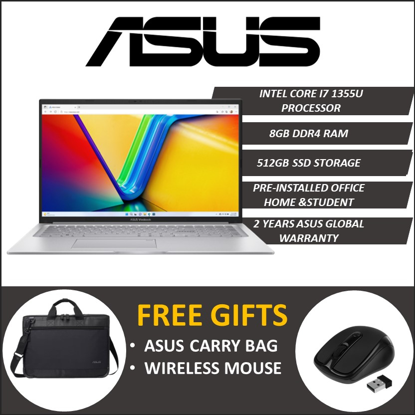 Asus VivoBook 17 A1704V-AAU161WS 17.3'' FHD Laptop Cool Silver ( I7 ...