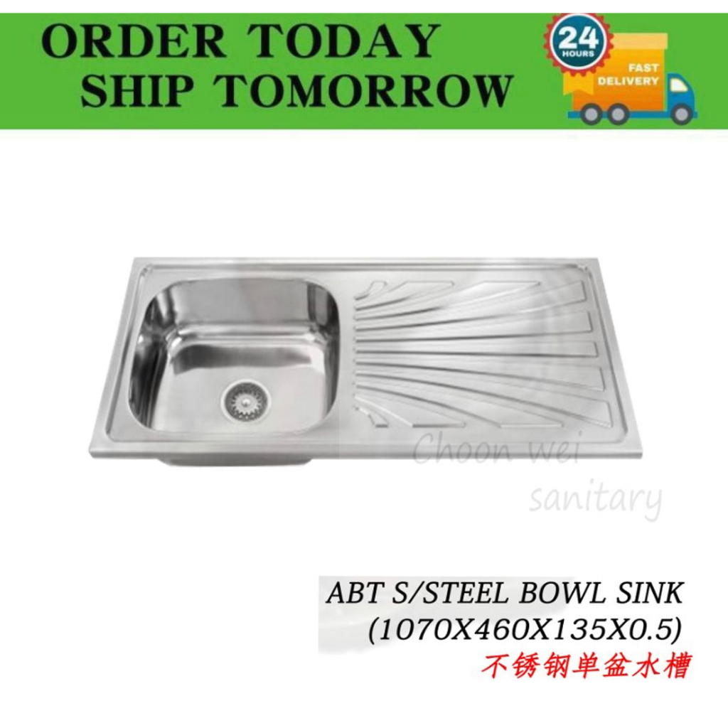Sinki Dapur /Stainless Steel Sink With Stand /Complete Set /Sinki Besi ...