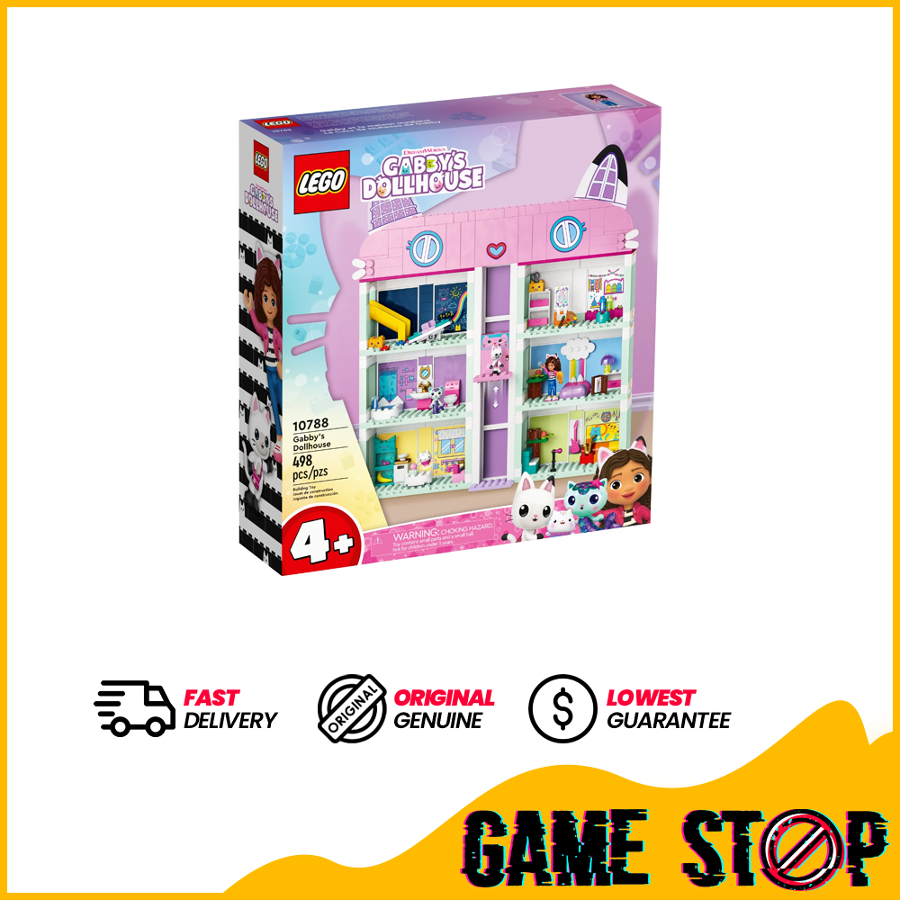 LEGO 10788 Gabby's Dollhouse Toy Playset, 4-Floor & 8-Room Dollhouse ...