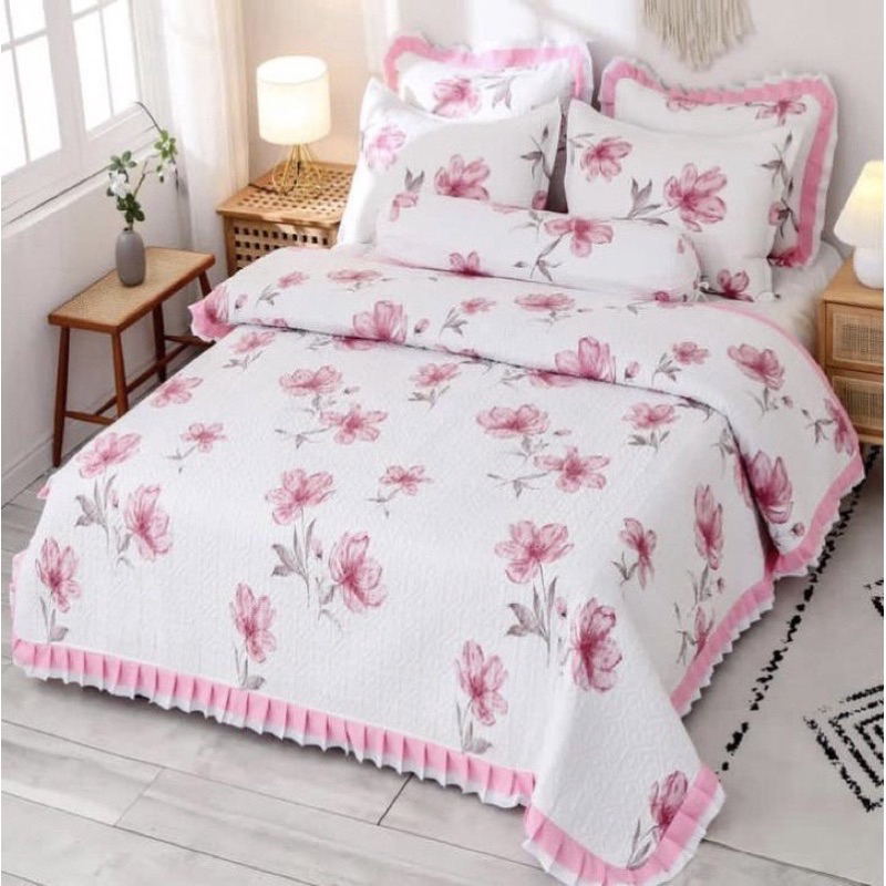 6 in 1 Cadar Patchwork Beropol Cotton Hight Quality Super Queen Cadar ...