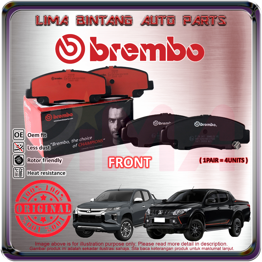 Mitsubishi Triton Quest , Athlete VGT Front Brake Pads , Disc Brake Pad Brembo Ceramic NAO ...