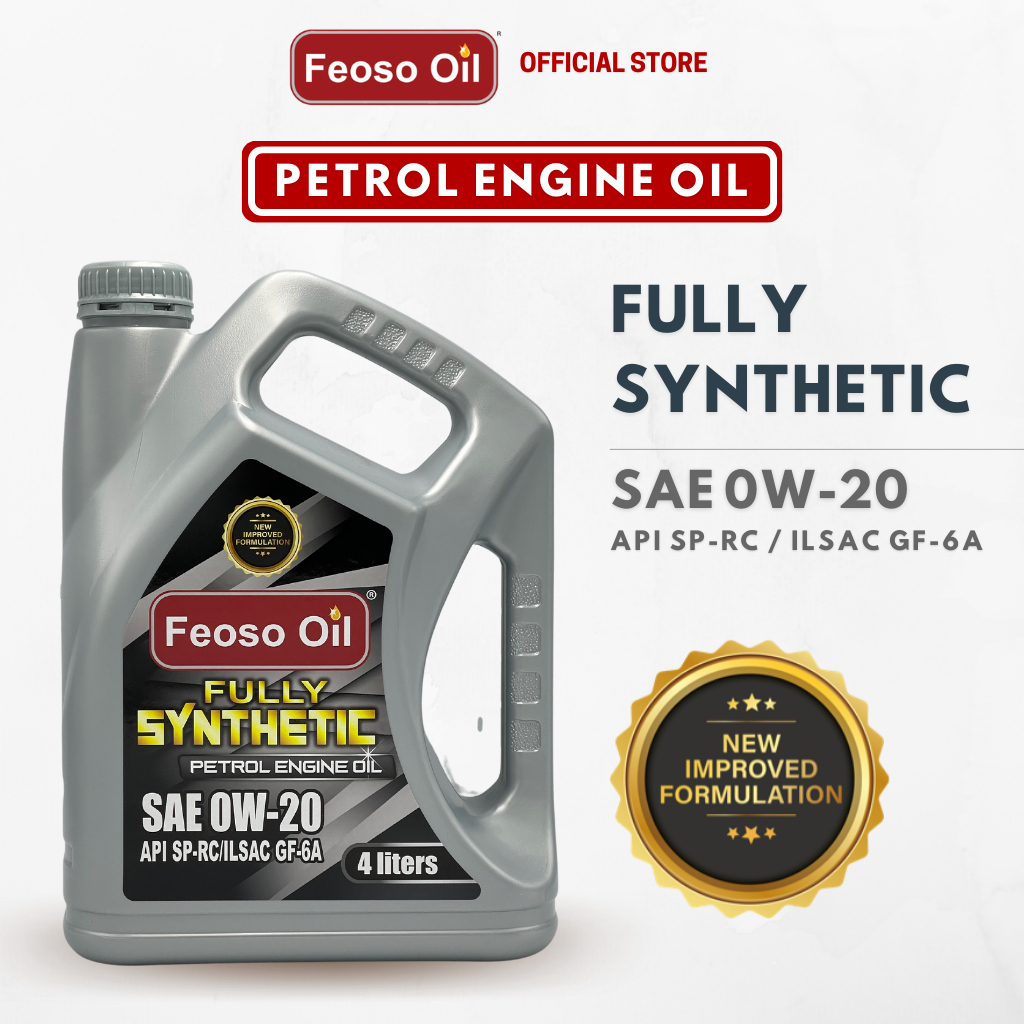 Feoso Oil Fully Synthetic Petrol Engine Oil SAE 0W-20 API SP-RC/ILSAC GF-6A (4L) | Shopee Malaysia