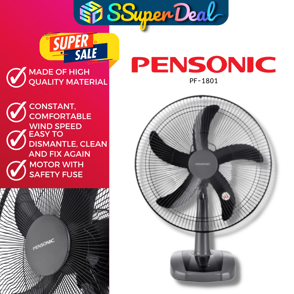 Pensonic 5 Blades Table Fan 18" - Black | PF-1801 | Shopee Malaysia