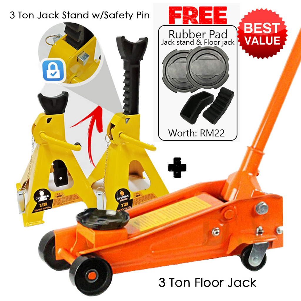 3 Ton 220LF Heavy Duty Floor Jack Hydraulic Service Garage Jack Jet ...