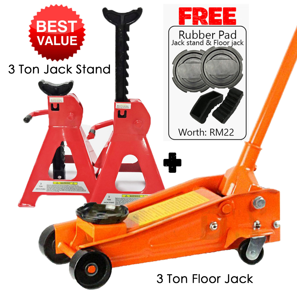 3 Ton 220LF Heavy Duty Floor Jack Hydraulic Service Garage Jack Jet ...