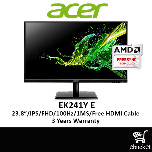 ACER EK251Q / EK241Y Ebi 24.5" / 23.8" FHD IPS LED LCD MONITOR (FREE ...