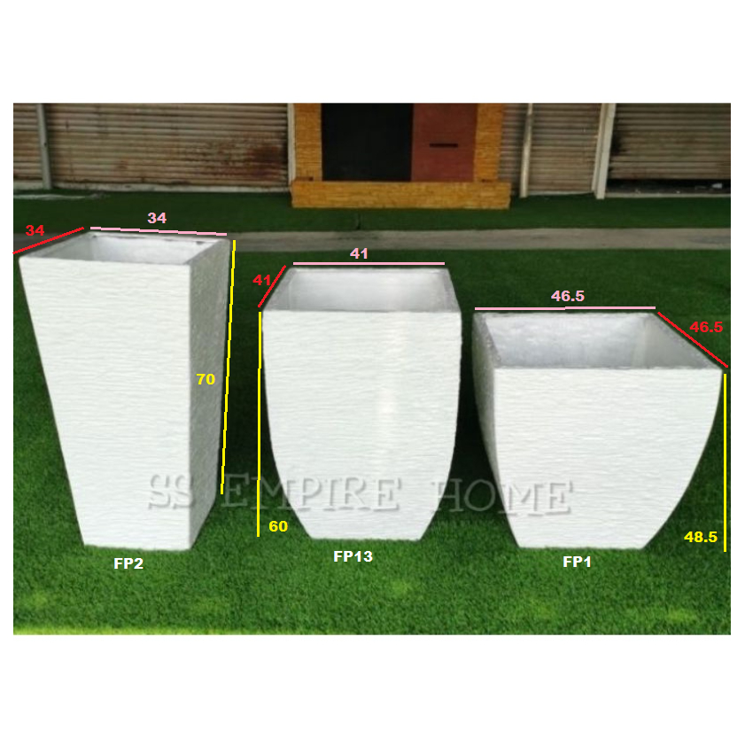 REX FP01 FP02 FP13 White Fiber pot gardening Flower pot premium quality ...