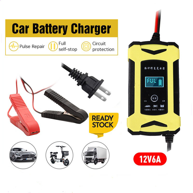 12V 6A Car Battery Charger Pengecas Bateri Kereta Motorsikal Sealed ...