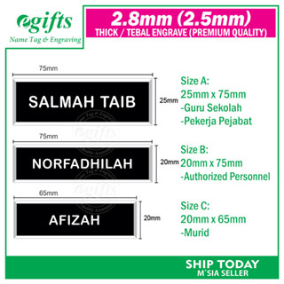 Name Tag MAGNET, Name Tag PIN Untuk Tag Nama Sekolah Cikgu, Murid dan ...