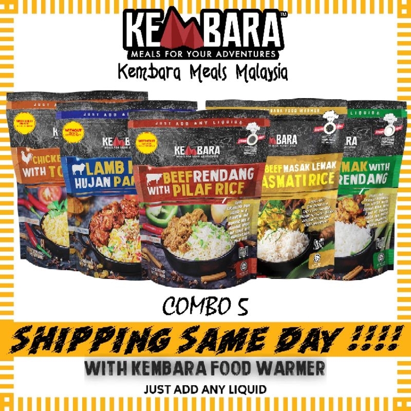 Combo 5 Kembara Meals, Kembara Meals, MRE, halal food, hiking food ...