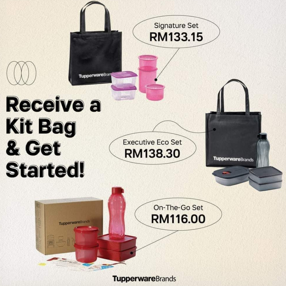 3 Jenis: Tupperware membership Package Eco bottle Freezermate One Touch ...