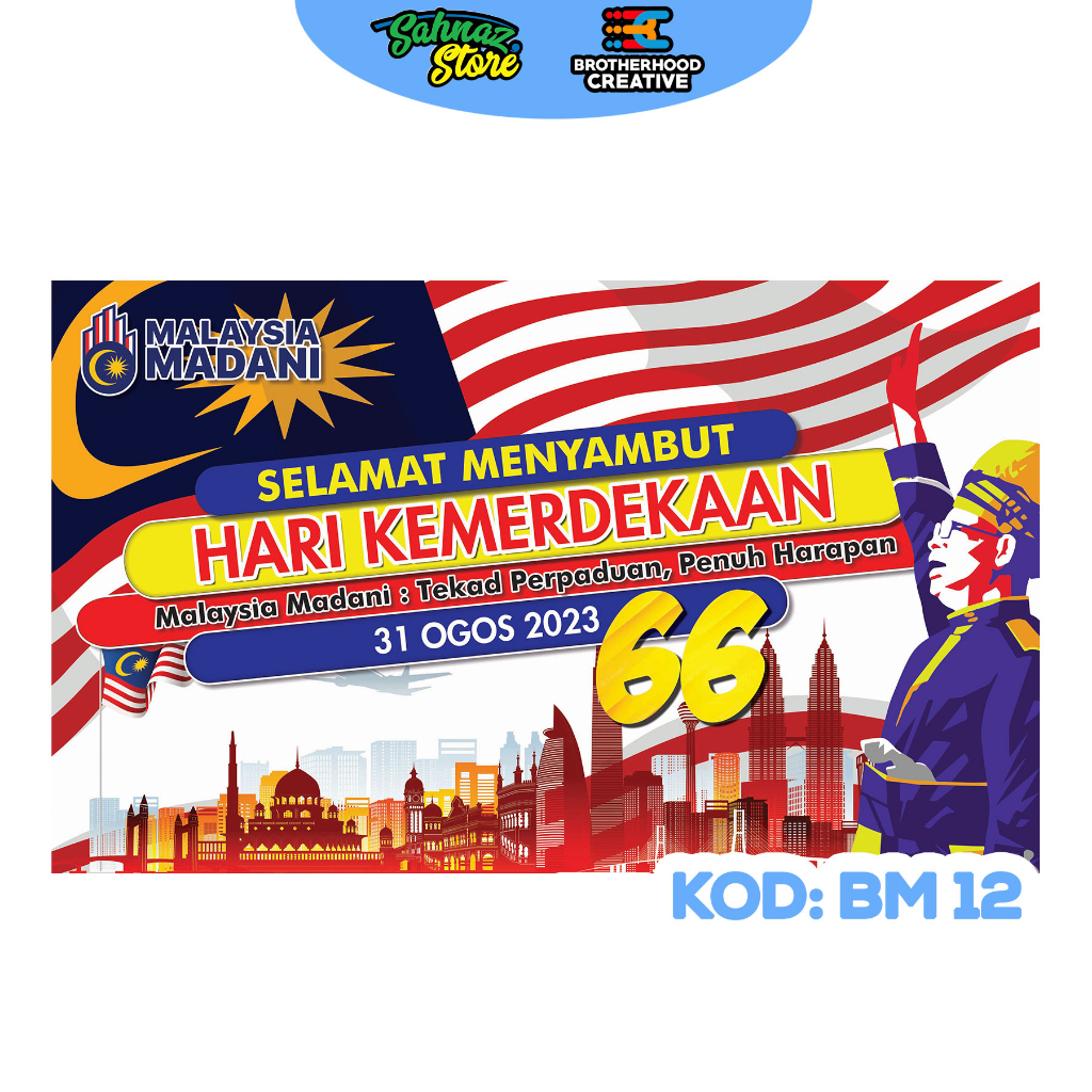 Banner merdeka malaysia madani 2023 - 66tahun merdeka | Shopee Malaysia