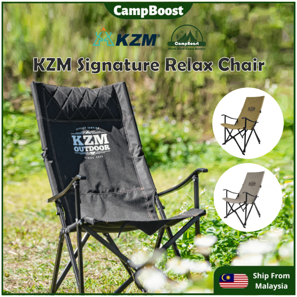 CampBoost KZM Signature Relax Chair Foldable Outdoor Camping Stable ...