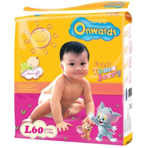 Onwards Diapers Tom Jerry L60(for babies 9-14kg) | Shopee Malaysia