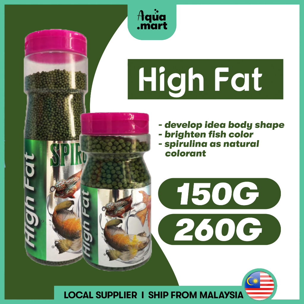 Spirulina Fish Food Fish Level High Fat Makanan Ikan 150G/260G | Shopee ...