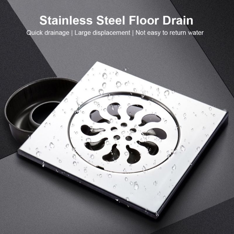15CM X 15cm 6 inch STAINLESS STEEL FLOOR TRAP COVER DRAIN FLOOR ...