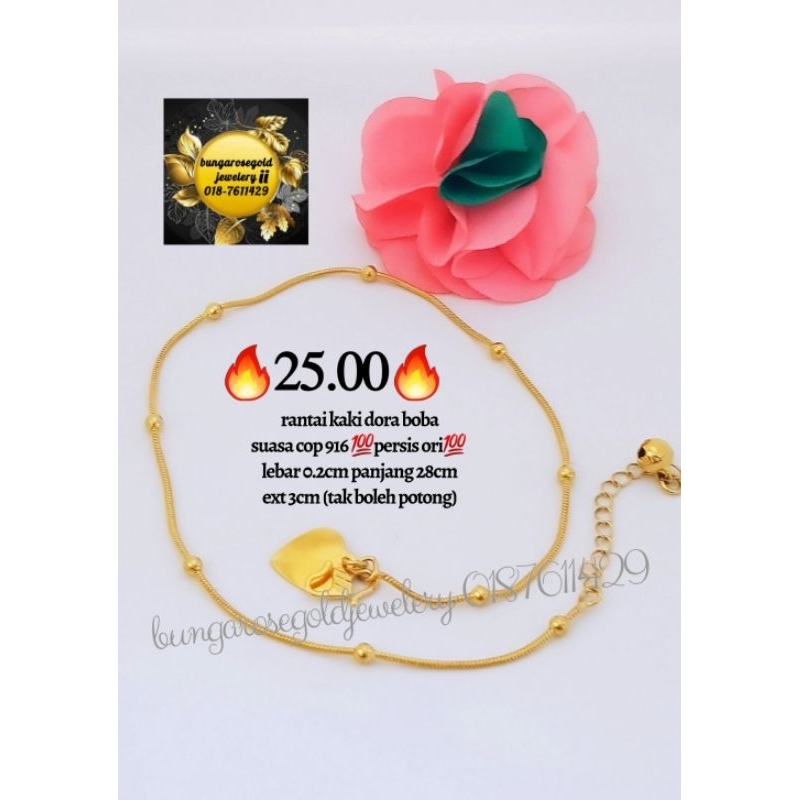 🔥Rantai Kaki Pandora Boba Dewasa Suasa Cop 916🔥💯designcopyori💥 | Shopee ...