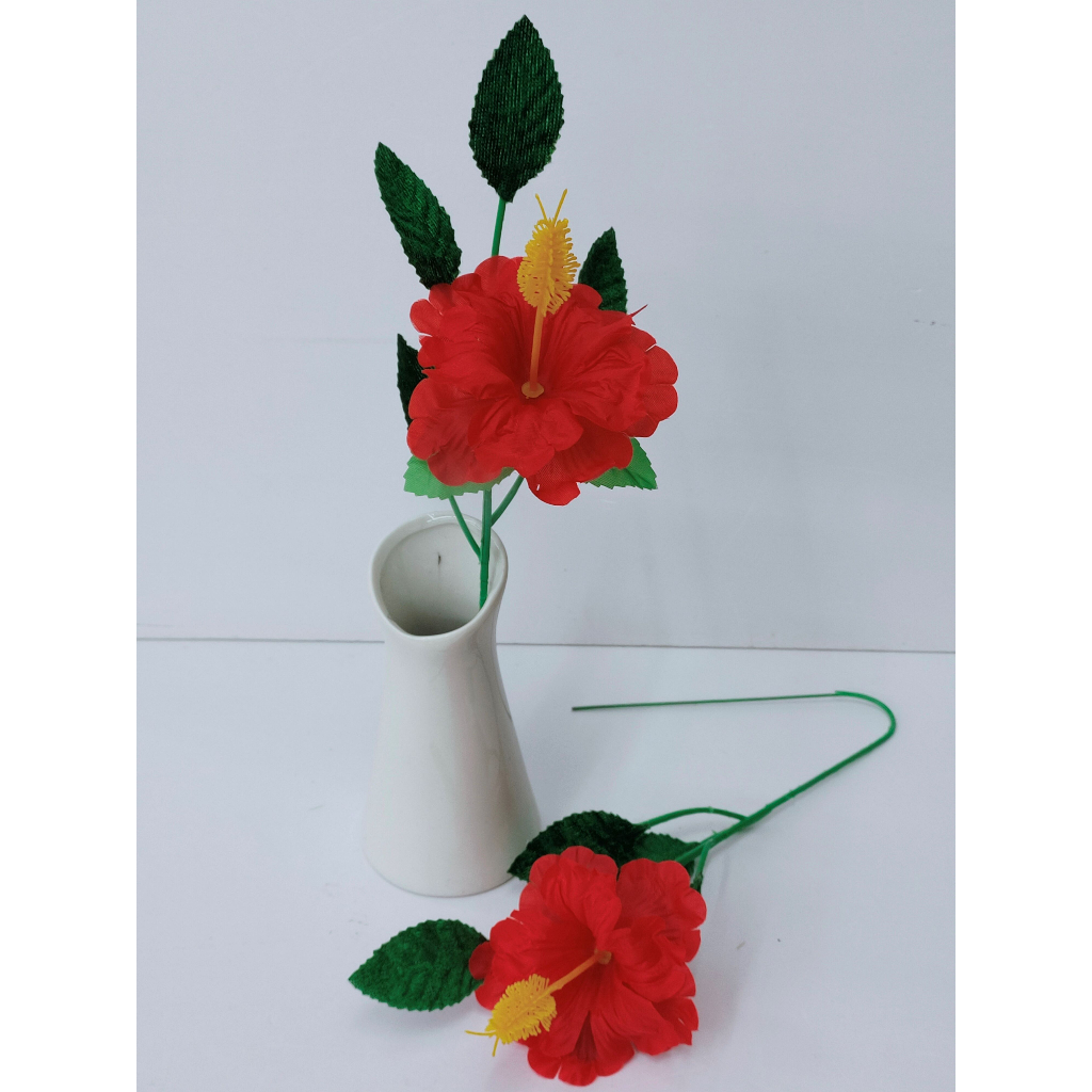 ( HH 1953 ) bunga raya berkembang / tangkai / 5 daun baldu | Shopee ...