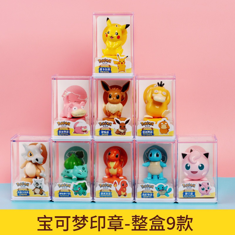 Pokemon Action Figures Ornament Collection with Stamp Pikachu Eevee ...