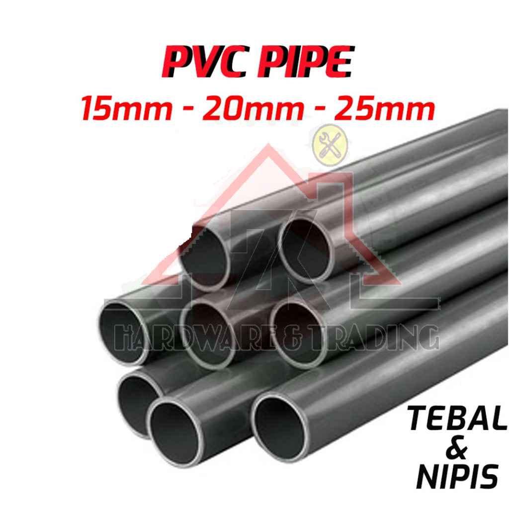 [FEET] PVC Pipe Kelabu Paip Air Plastik Pipe Aircond 15mm (1/2") 20mm (3/4") 25mm (1") PVC CLIP ...