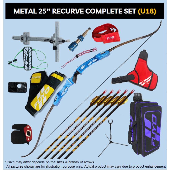 Recurve Bow Metal Set 25" U18 Memanah | Shopee Malaysia