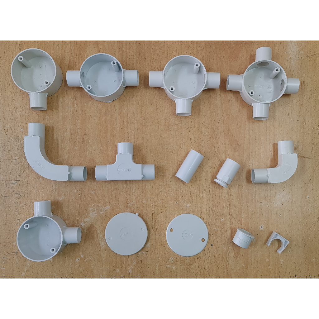 Wiring Pvc Conduit Box Fitting Accessories 20mm 3/4" Ready Stock ...