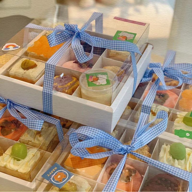 9 / 6 / 4 hole Dessert Box, Transparent Box, Cupcke Box, Tarts Box 9 ...