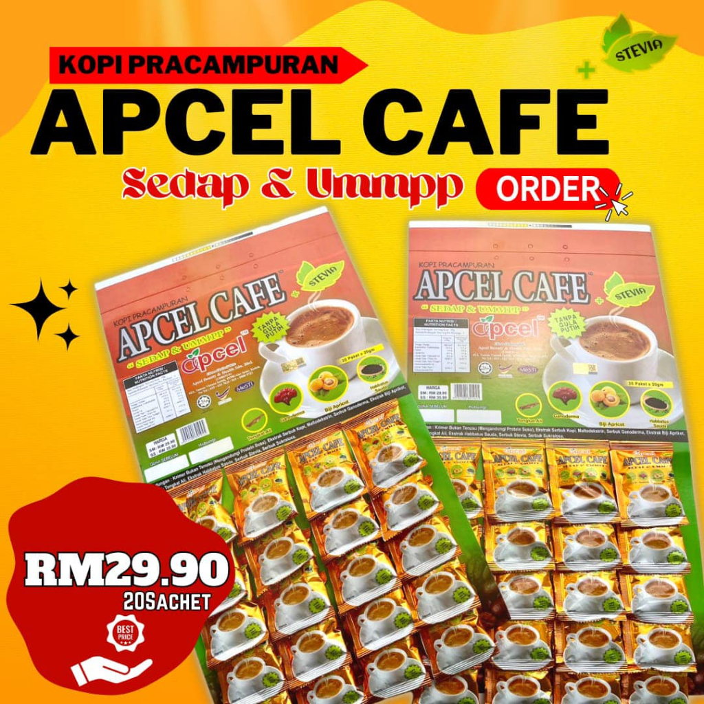 Apcel Cafe Stevia / Kopi Apcel Coffee dengan pemanis stevia (Baru ...