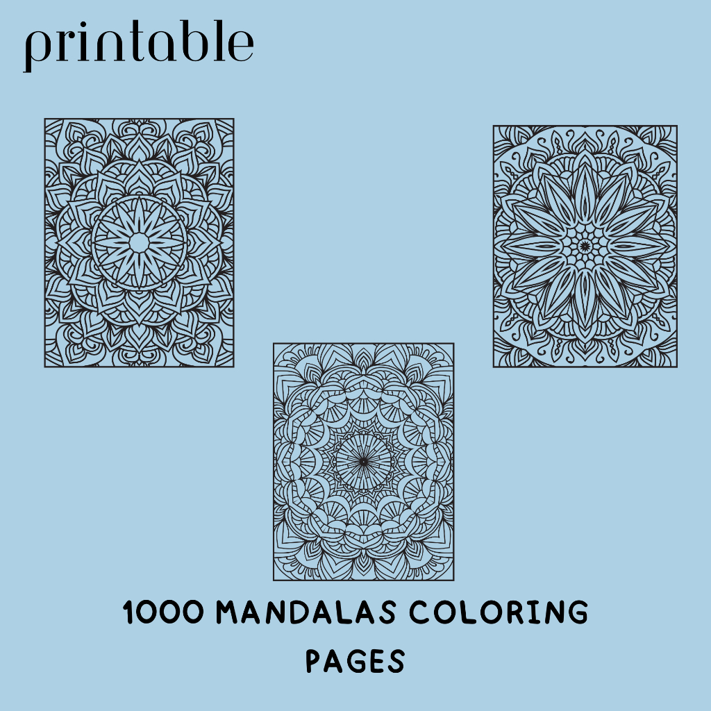 1000 MANDALAS COLORING PAGES | Shopee Malaysia