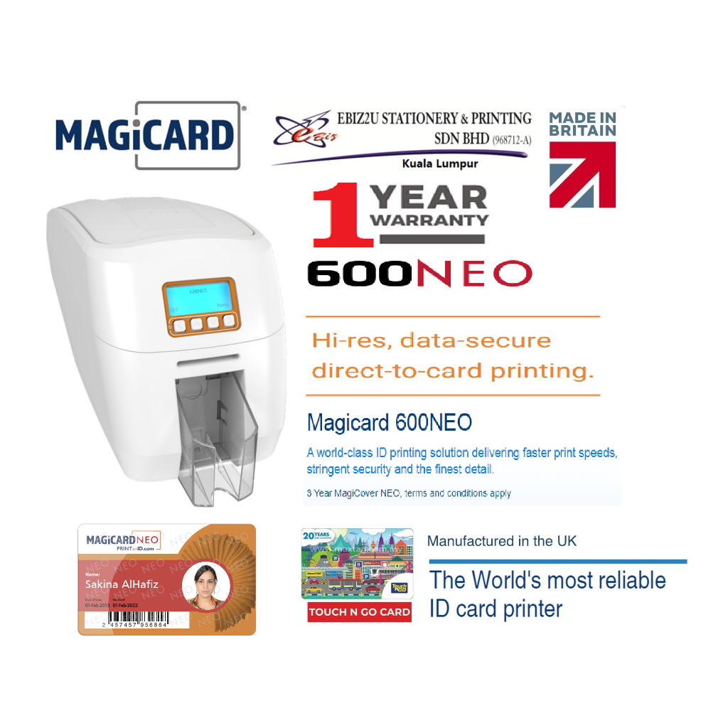 MAGiCARD 600NEO Heavy Duty Print ID Card Printer (The affordable card printing solution) Border ...