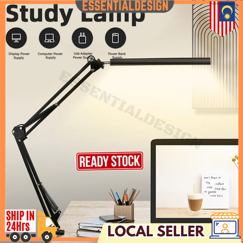 3 Light Colors LED Study Table Lamp Light Eye Protection Office Bedroom ...