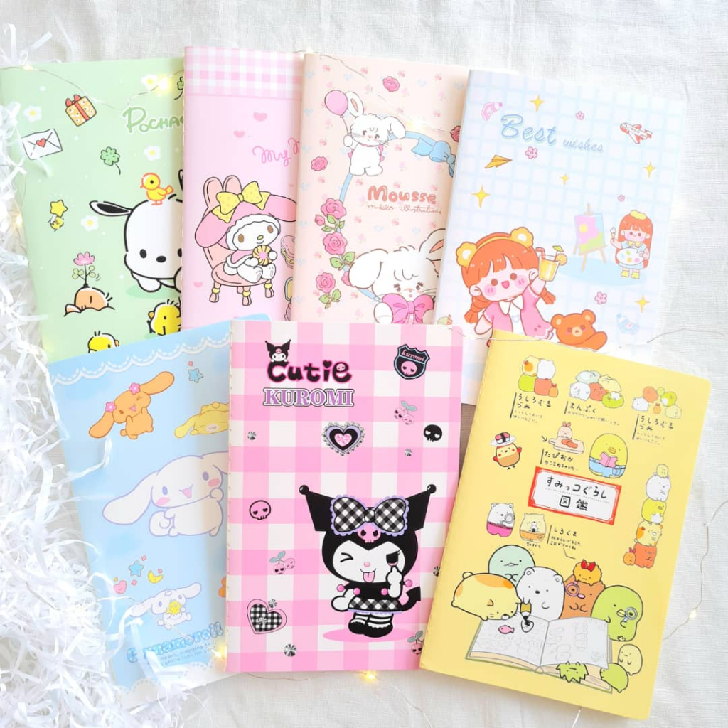 A5 Notebook Sanrio Kuromi Melody Sumikko Diary Exercise book Stationery ...