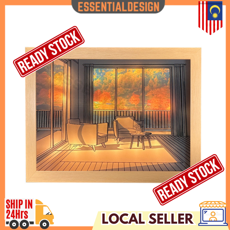 LED 3 Color Light Painting Frame Canvas Creative And Shadow Room Living ...