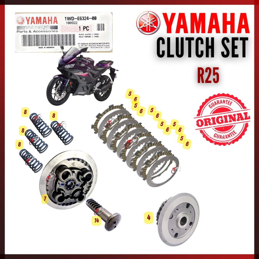 R25 YZF-R25 Clutch Plate Iron Plat Besi Klac Spring Pressure Friction ...