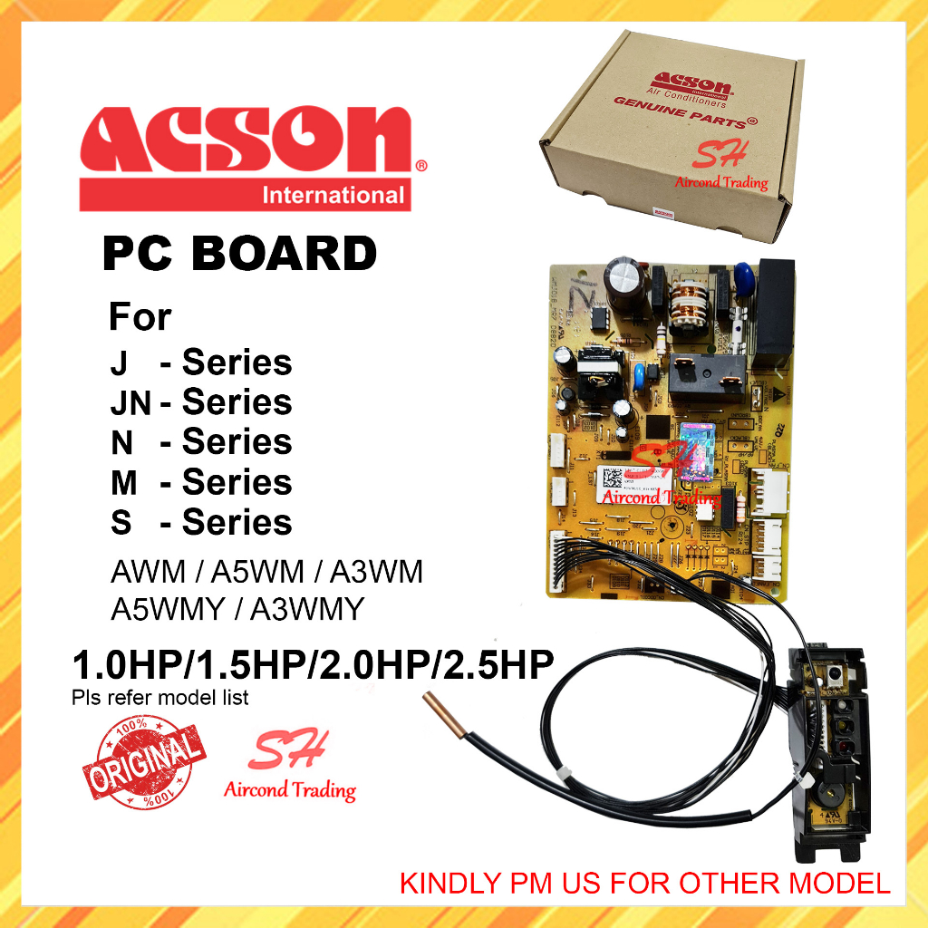 ORIGINAL ACSON INDOOR PC BOARD PCB AWM10/15/20/25 J/JN AIRCOND PCB ...