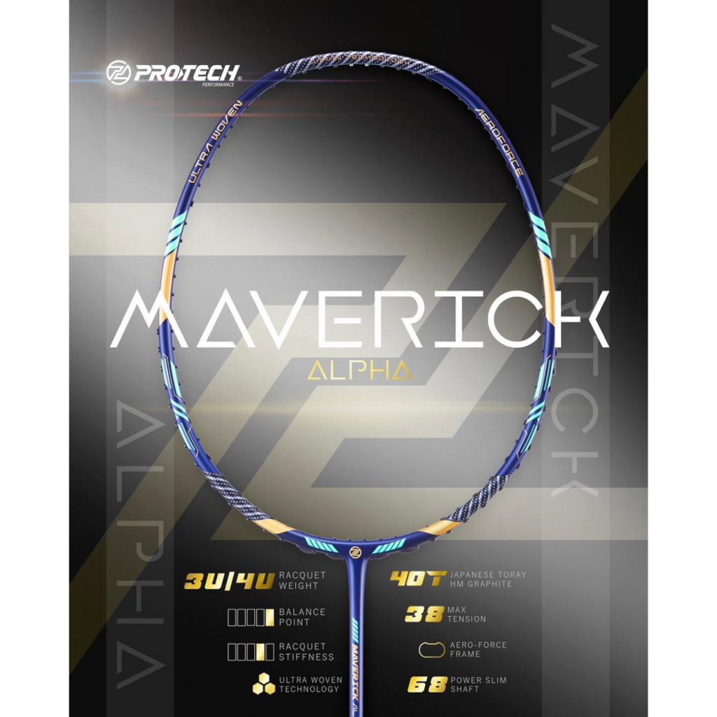 Protech Maverick Alpha (Player Edition) Badminton Racket (Include ...