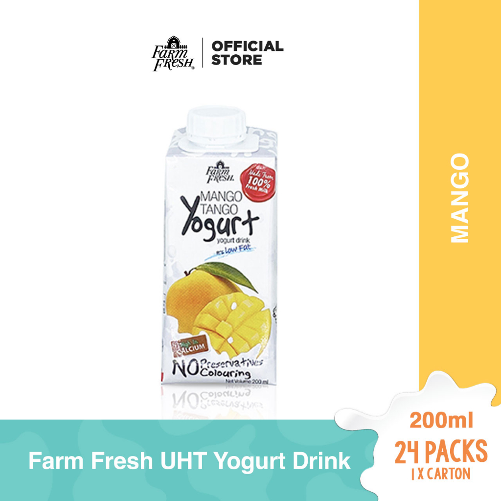 Farm Fresh UHT Yogurt Drink Mango 200ml x 24 Packs | Shopee Malaysia