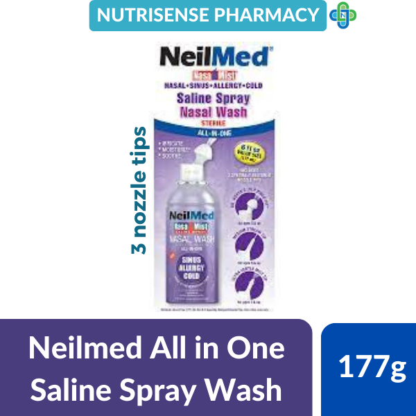 NeilMed NasaMist Saline Spray All-In-One (Soothe, Moisturize and ...