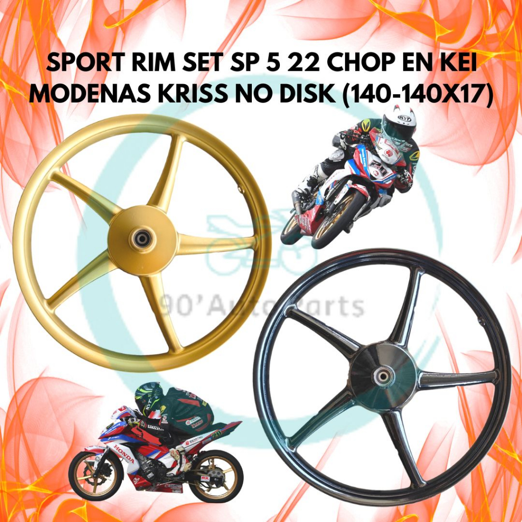 SPORT RIM SET SP 5 22 EN KEI MODENAS KRISS 1 KRISS1 KRISS 100 KRISS100 ...