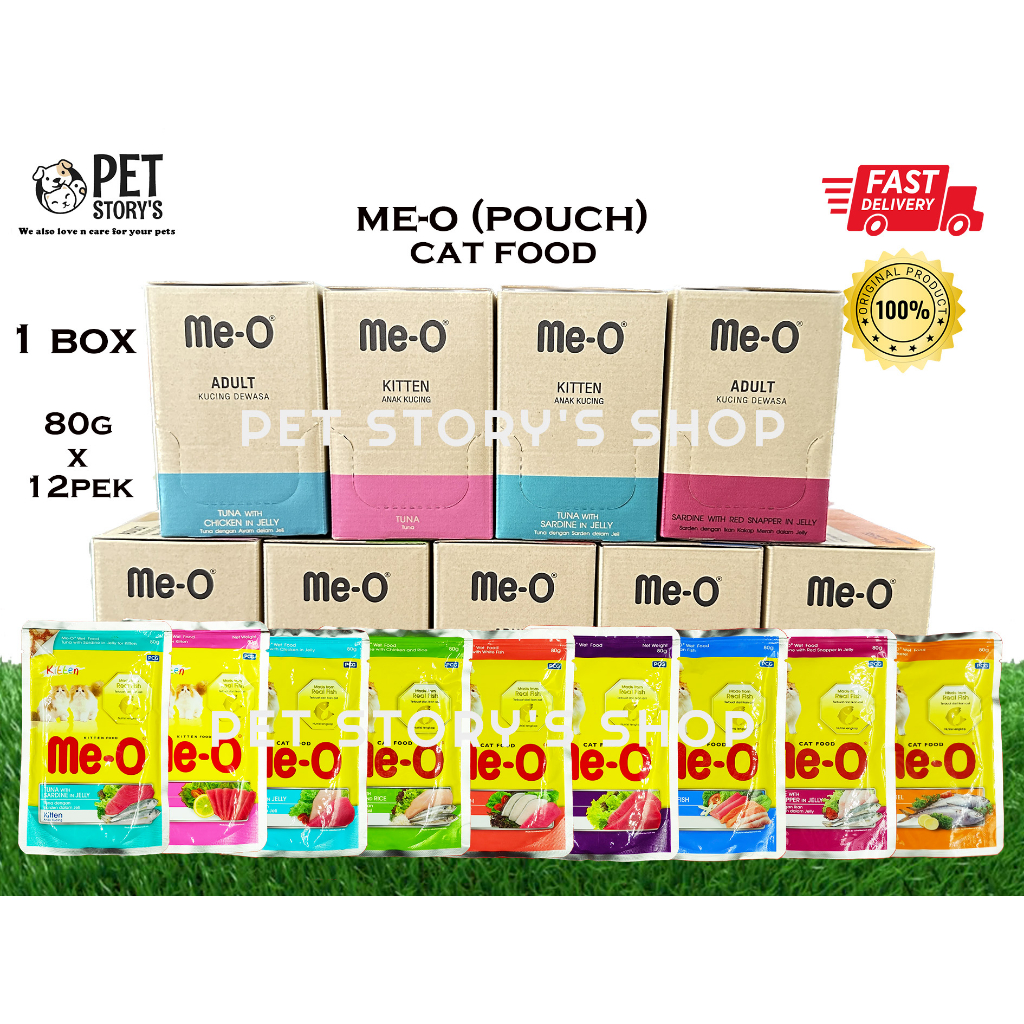 Me-O Cat Wet Food Pouch (9 Flavor) 1Box *80g X 12Pek | Shopee Malaysia