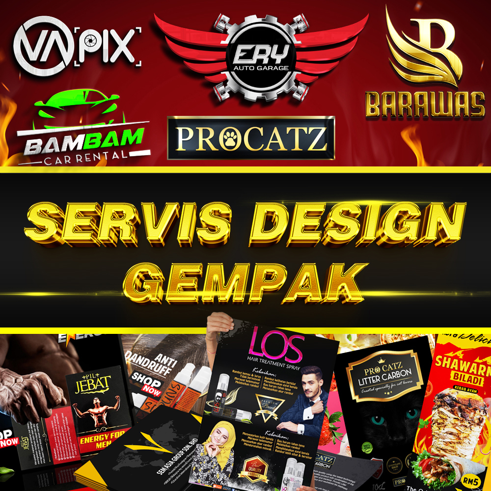🔥 SERVIS DESIGN GEMPAK! DESIGN LOGO, STICKER, POSTER, BUNTING, BANNER ...