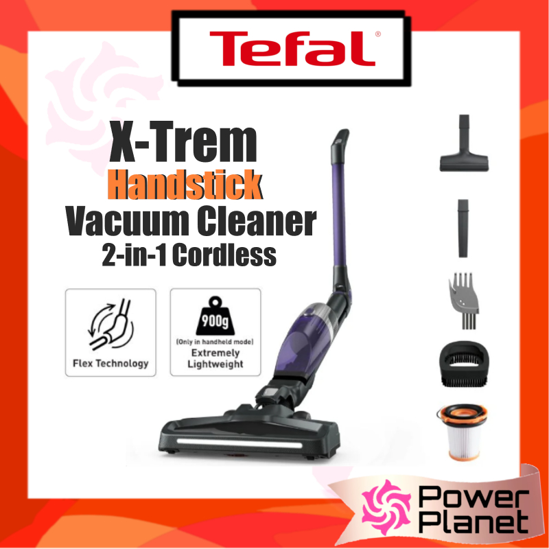 Tefal X-Trem TY1238 Compact Allergy 2-in-1 HandStick Cordless Vacuum ...