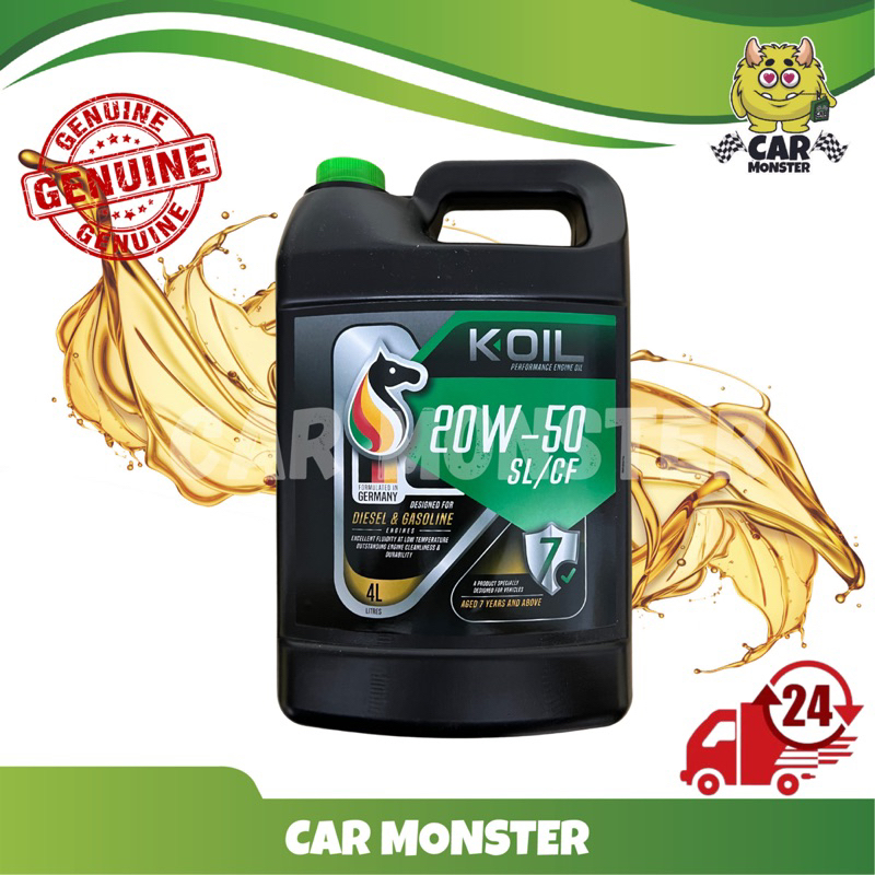 K-Oil 20W50 Performance Engine Oil SL/CF 4 Litre (4L) | Shopee Malaysia