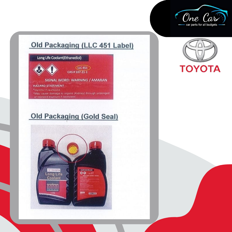 Toyota Genuine Radiator Long Life Coolant (1L) -Red Colour & Pink ...
