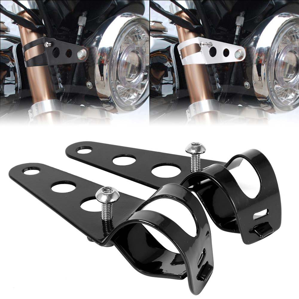 Motorcycle Headlamp Bracket Lampu Cafe Racer Bobber Brat headlight ...