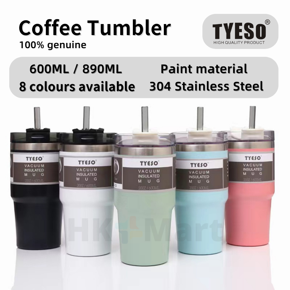 [TYESO] Authentic Coffee Tumbler Travel Mug Bottle Stainless Steel Double Wall Vacuum Insulated ...