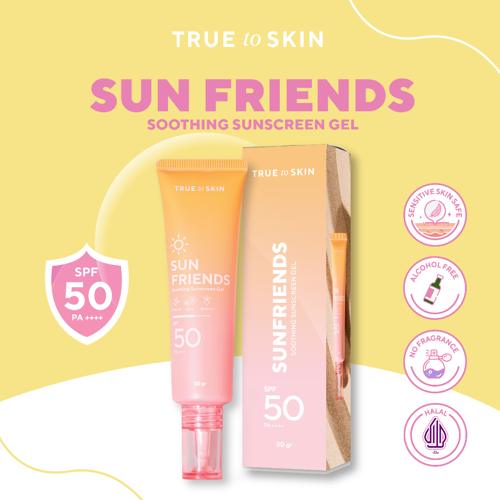 True to Skin Sun Friends Soothing Sunscreen Gel SPF 50 PA++++ (30g ...