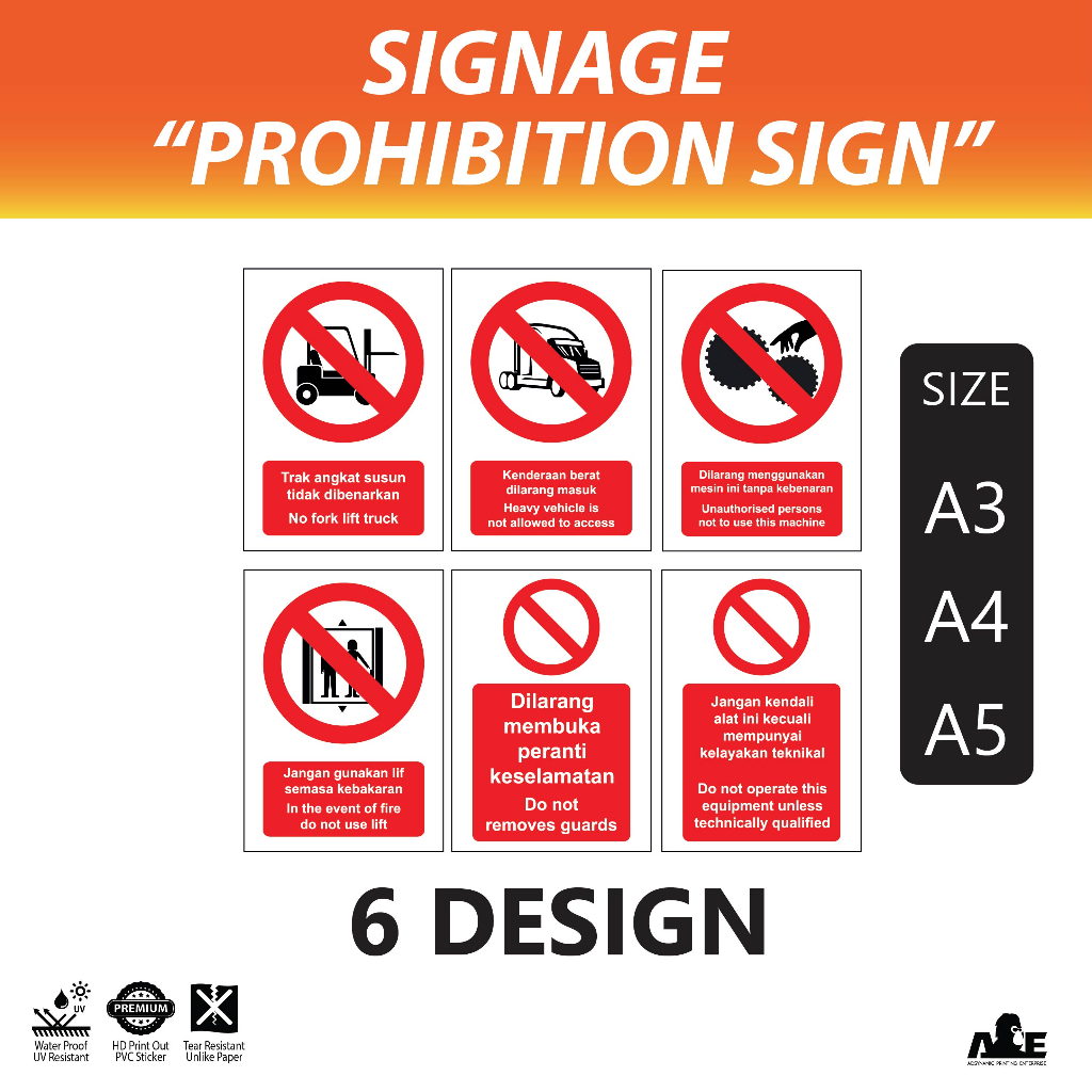 Prohibition Sign 2 | No Fork Lift | No Heavy Vehicle | No Unauthorised ...