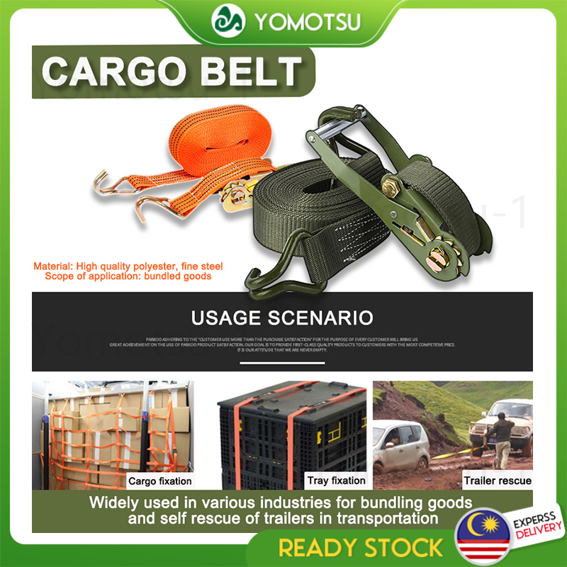 5/10Ton Heavy Duty Belt Set Ratchet Tie Down Cargo Strap Buckle Tie ...